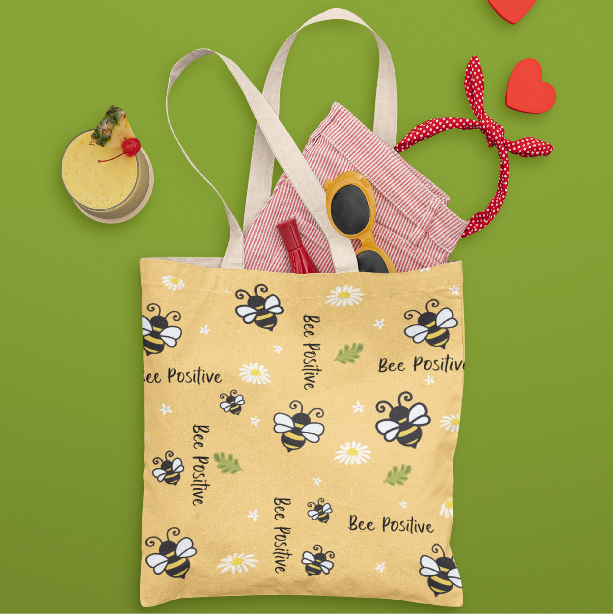 Bee Positive Bumble Bee Tote Bag — Red Robin Gifts