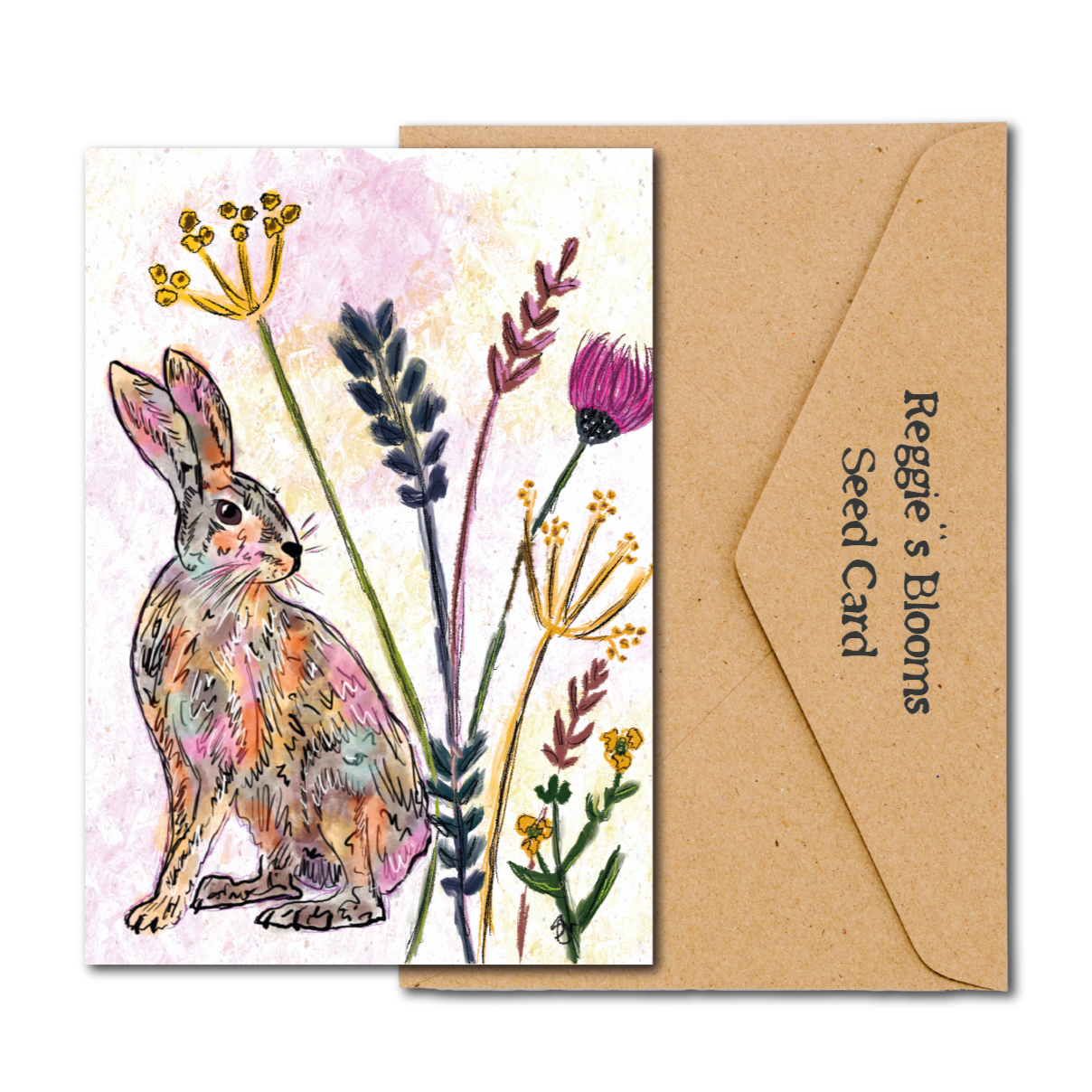 COLOURFUL HARE WiLDFLOWER PLANTABLE SEED GREETING CARD — Red Robin Gifts