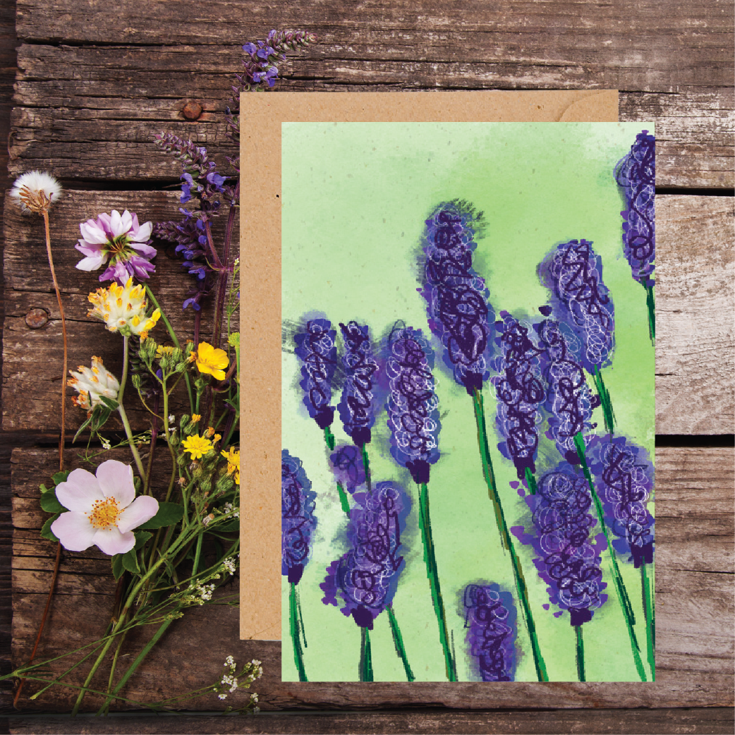 LAVENDER IN THE BREEZE WILDFLOWER PLANTABLE SEED GREETING CARD — Red ...