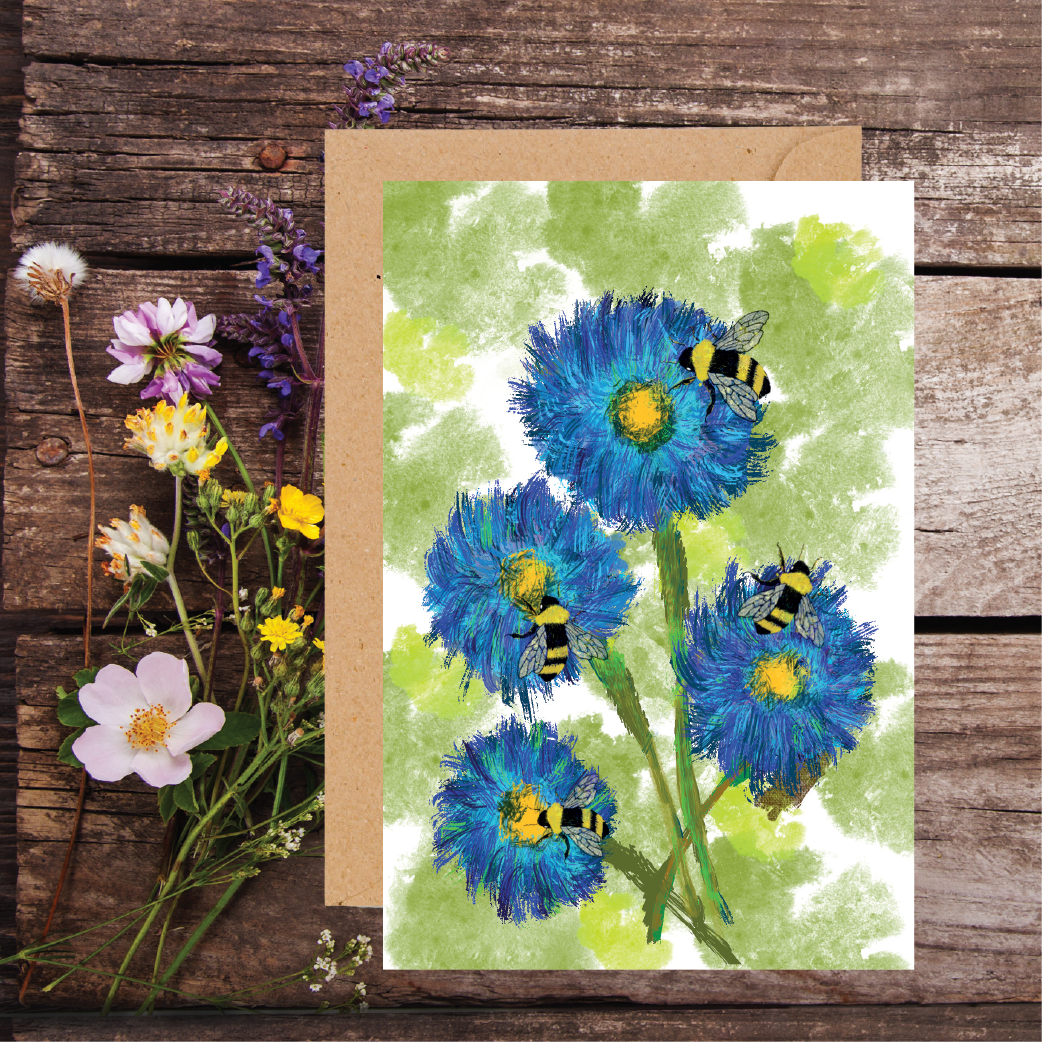 CORNFLOWER BLUE WILDFLOWER PLANTABLE SEED GREETING CARD — Red Robin Gifts