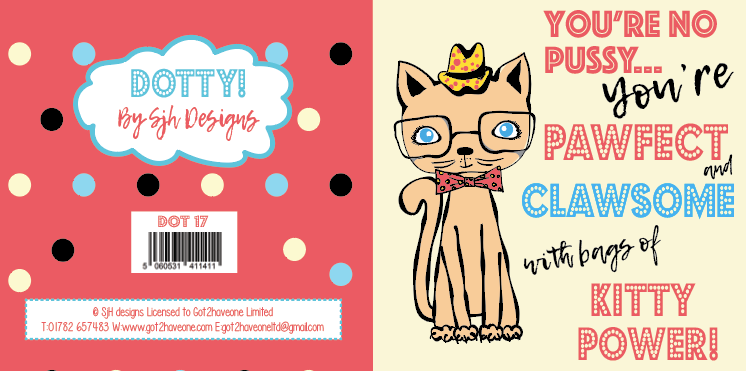 Dotty Card Range - Kitty Power Greetings Card — Red Robin Gifts